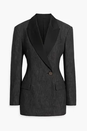 Brunello Cucinelli Satintrimmed Double-breasted Denim Blazer