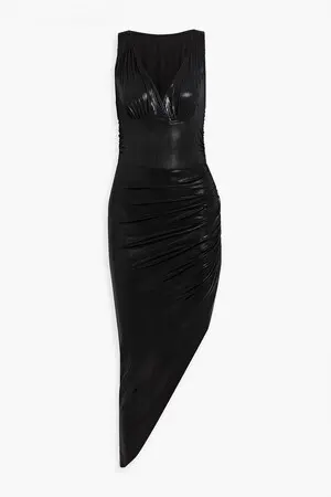 Norma Kamali Tara Asymmetric Lamé Dress