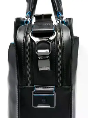 PIQUADRO Logo-appliqué Leather Laptop Bag