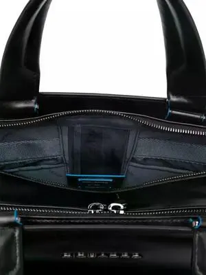 PIQUADRO Logo-appliqué Leather Laptop Bag