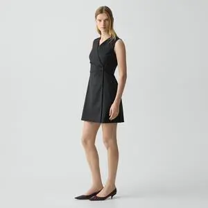 Theory Wrap Blazer Dress In Stretch Wool