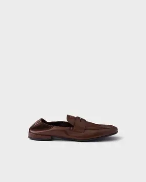 Prada Shuffle Antiqued Leather Loafers - Brown