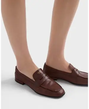 Prada Shuffle Antiqued Leather Loafers - Brown