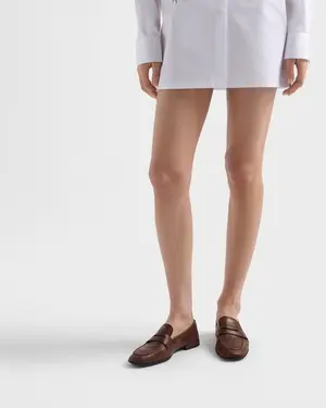 Prada Shuffle Antiqued Leather Loafers - Brown