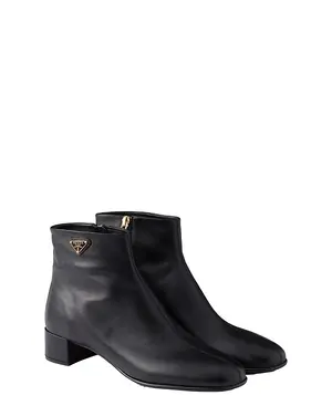 Black nappa leather boots