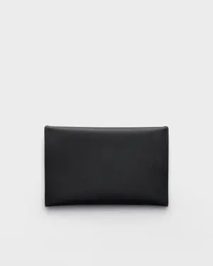 Prada Saffiano Leather Envelope Clutch With Card Slots - Black