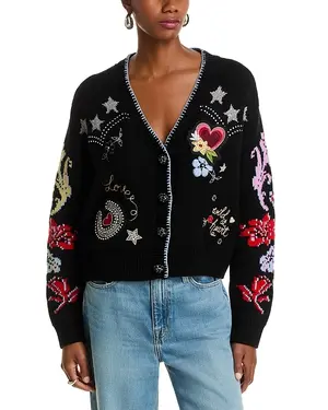 Cinq À Sept Western Collage Cardigan Sweater