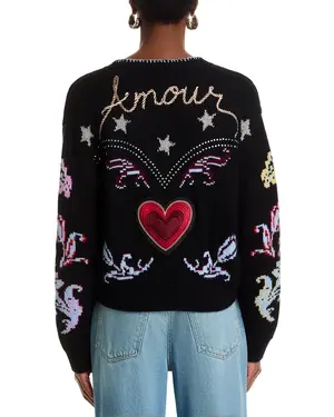Cinq À Sept Western Collage Cardigan Sweater