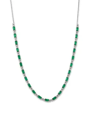 Bloomingdale'S Emerald And Diamond Collar Necklace - Emerald/white