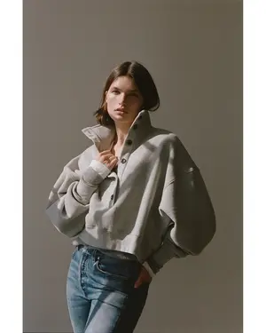 Citizens Of Humanity Mirelle Funnel Neck Sweatshirt - Heather Gray