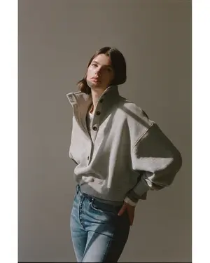 Citizens Of Humanity Mirelle Funnel Neck Sweatshirt - Heather Gray