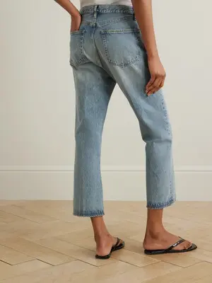 FRAME The Vertical Crop High-rise Straight-leg Jeans
