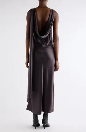 Acne Studios Dotti Cowl Neck Slip Dress - Graphite Grey