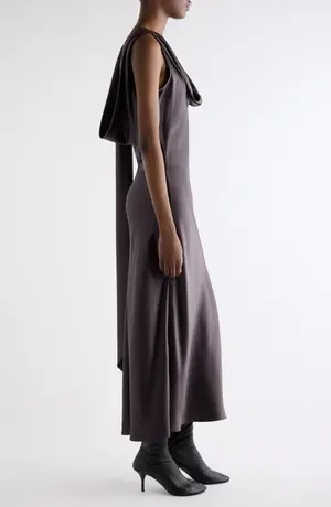 Acne Studios Dotti Cowl Neck Slip Dress - Graphite Grey | Editorialist