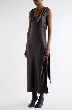 Acne Studios Dotti Cowl Neck Slip Dress - Graphite Grey