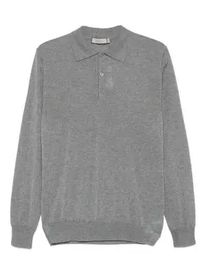 Canali Long-sleeve Polo Shirt - Grey