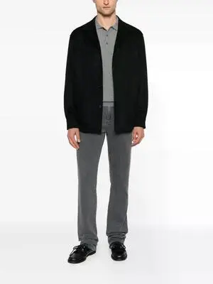 Canali Long-sleeve Polo Shirt - Grey