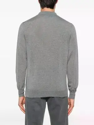 Canali Long-sleeve Polo Shirt - Grey