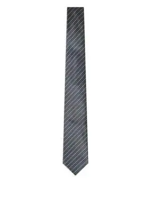 GIORGIO ARMANI Jacquard-Weave Chevron-Print Silk Tie