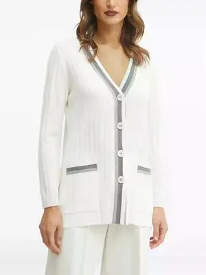 Luisa Spagnoli Ribbed-knit Cardigan - White