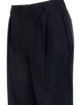 CELLAR DOOR Pleated Straight-leg Trousers - Black