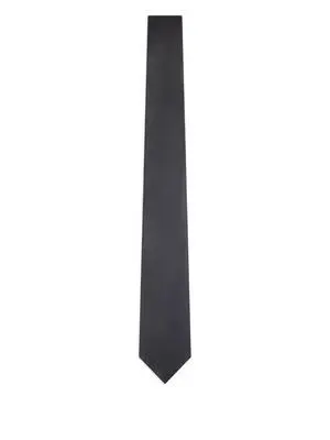 Giorgio Armani Jacquard-weave Silk Neck Tie - Black