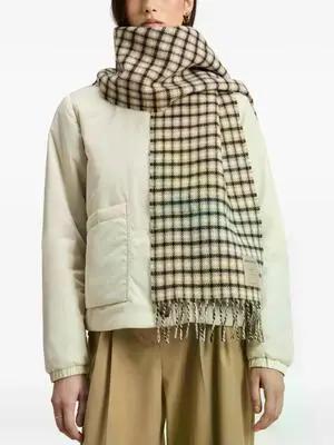 Woolrich Checked Fringed Scarf - Neutrals