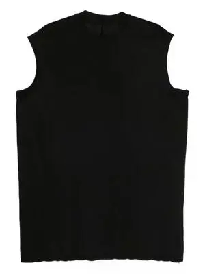 Rick Owens Tarp Sleeveless Raw-edge T-shirt - Black