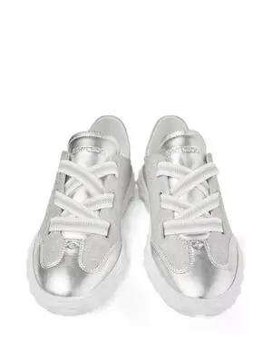 JIMMY CHOO Embroidered-logo Sneakers - V Silver