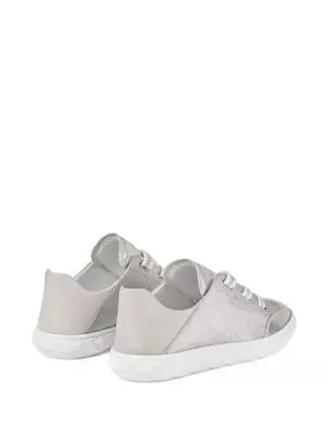 JIMMY CHOO Embroidered-logo Sneakers - V Silver