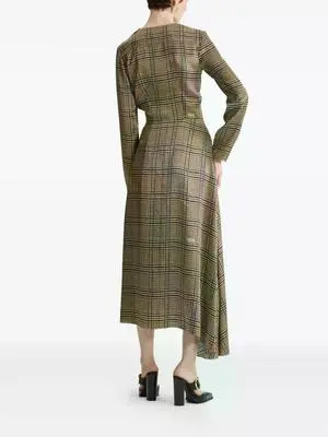 PATOU Check-print Asymmetric Dress