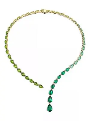 ANABELA CHAN 18kt Yellow Gold Nova Multi-stone Necklace - Green
