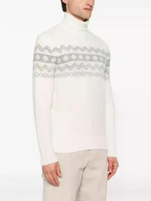 Eleventy Jacquard Turtleneck Sweater