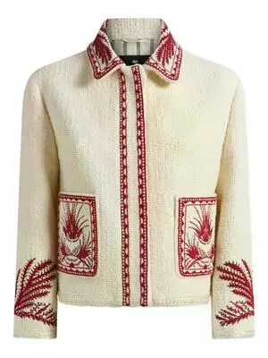 Etro Bouclé-effect Tweed Jacket - White