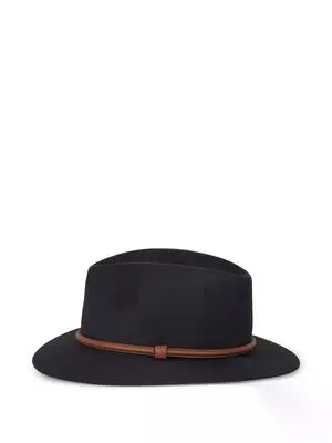SIGNES Leather-trimmed Felt Hat