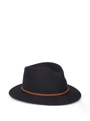 SIGNES Leather-trimmed Felt Hat