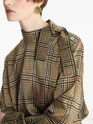 PATOU Plaid Scarf-detail Blouse