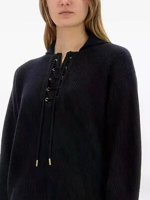 Max Mara Lace-up Ribbed Sweater