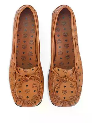 Mcm Monogram Leather Loafers