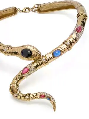 Roberto Cavalli Snake-shaped Crystal-embellished Necklace