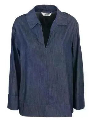 Max Mara Denim Collared Top