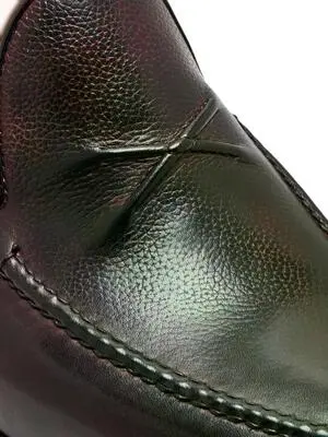 Bontoni De Bustis Pebble-grain Leather Loafers