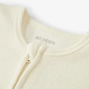 MILKBARN Waffle Zipper Pajama - Cream
