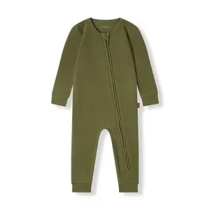 MILKBARN Waffle Zipper Pajama - Olive