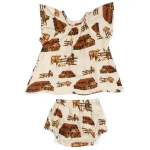 MILKBARN Organic Cotton Dress And Bloomer Set - Homestead