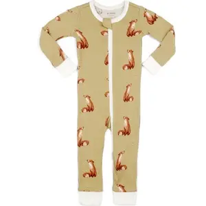 MILKBARN Organic Cotton Zipper Pajama - Gold Fox