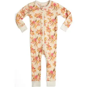 MILKBARN Organic Cotton Zipper Pajama - Vintage Floral