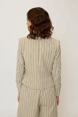 Central Park West Rose Dickey Striped Blazer