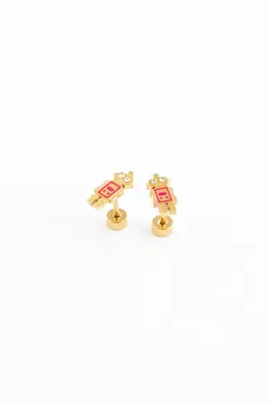 PIP POP Robot Stud Earrings - Multi