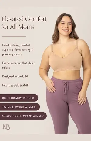 KINDRED BRAVELY Busty Contour Hands-free Pumping & Nursing Bra- Sizing Options Available In E-h Cup - Beige